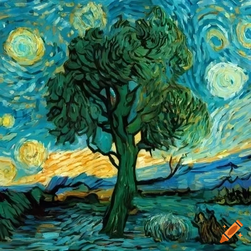 Trees van gogh on Craiyon