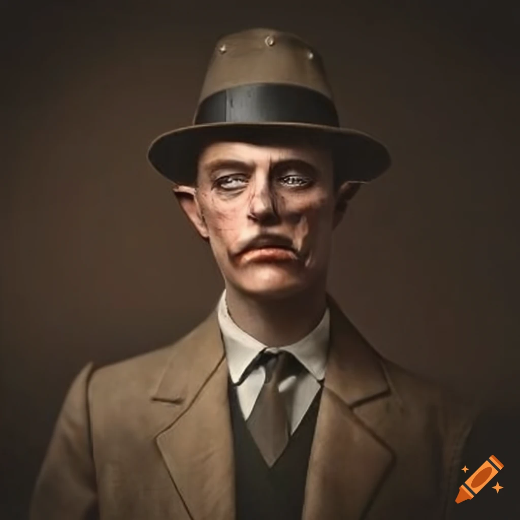 1920's detective with face scar