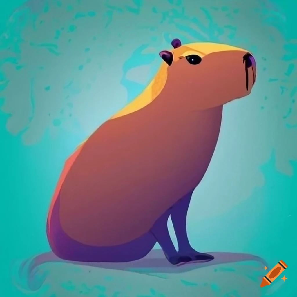 Abstract art of capybara on Craiyon