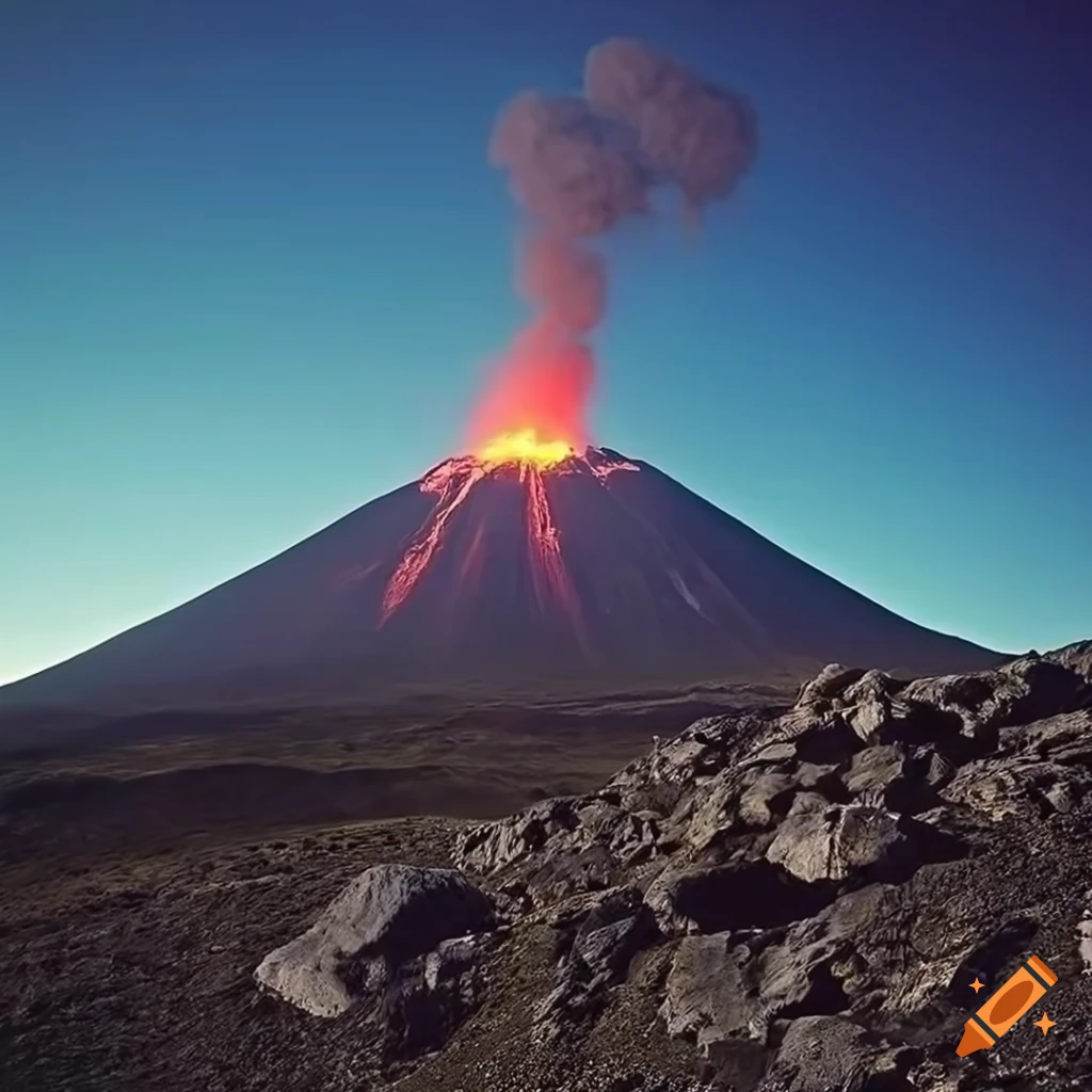Real life, vintage 1980’s camera filter, a rocky foreground, with a ...