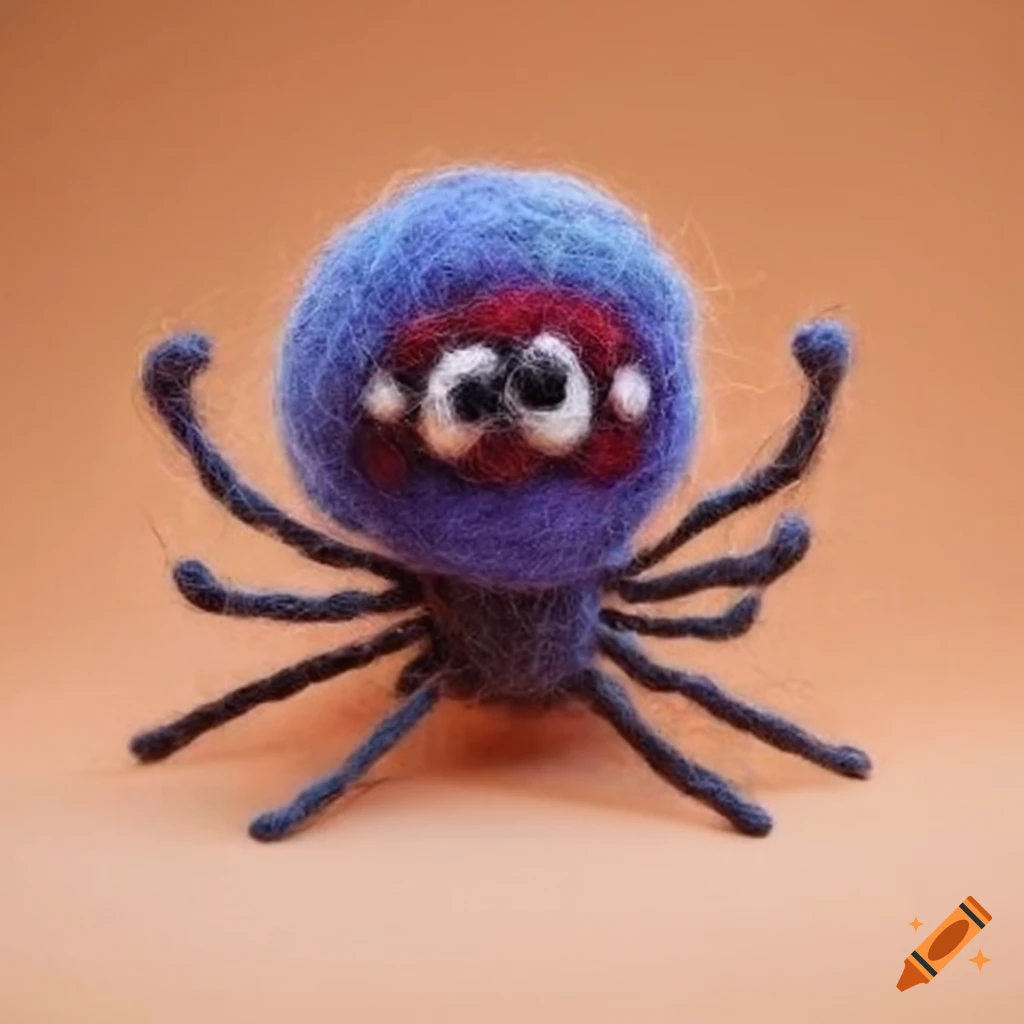 Felted wool spider