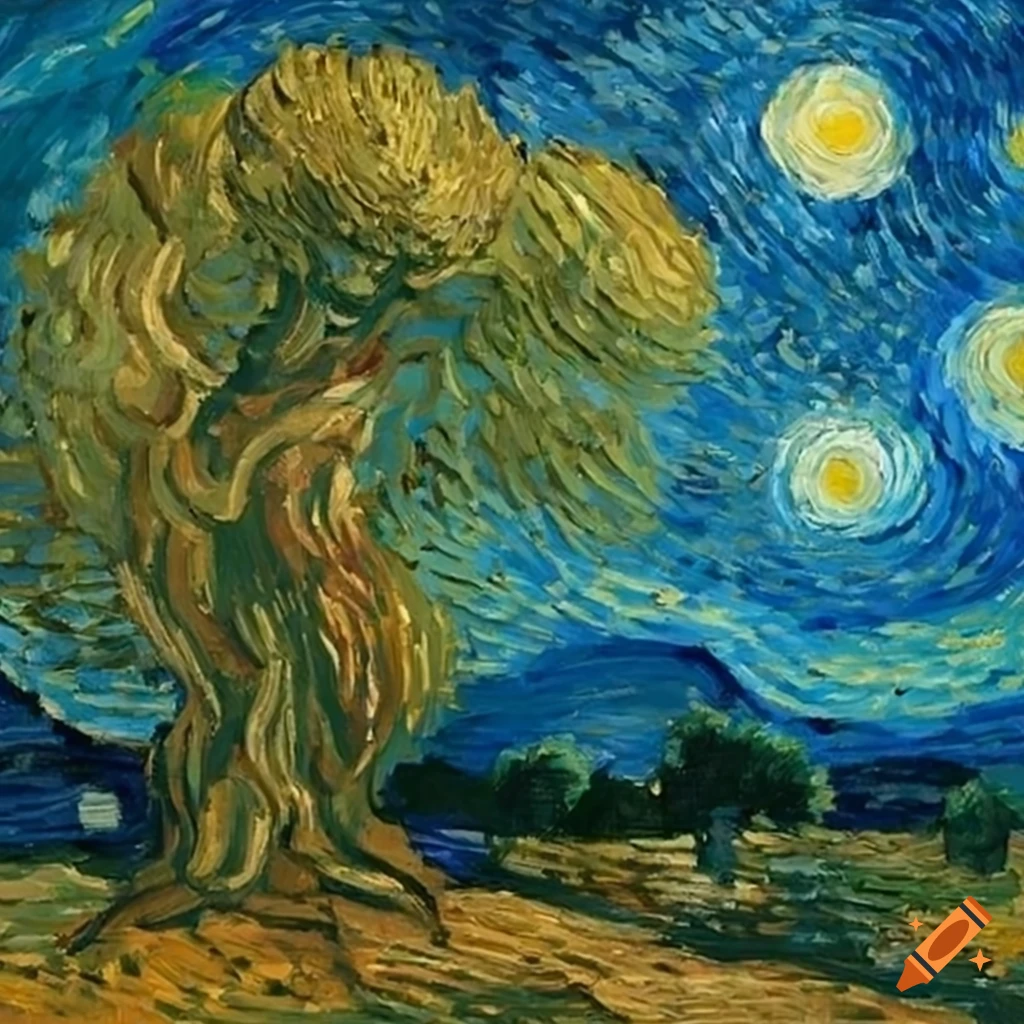 Trees van gogh on Craiyon