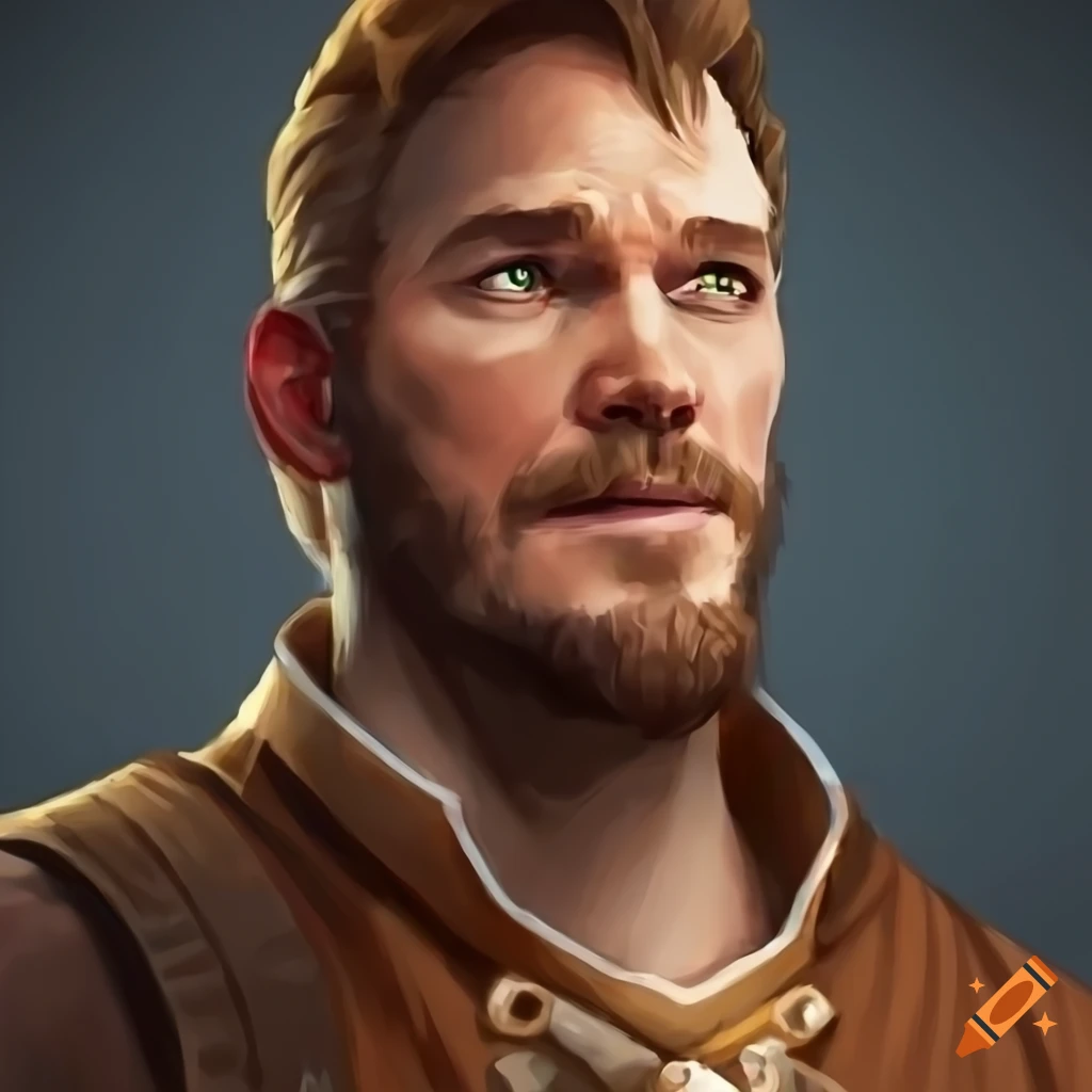 Chris pratt as dnd merchant, 4k, high-detailed, portrait on Craiyon