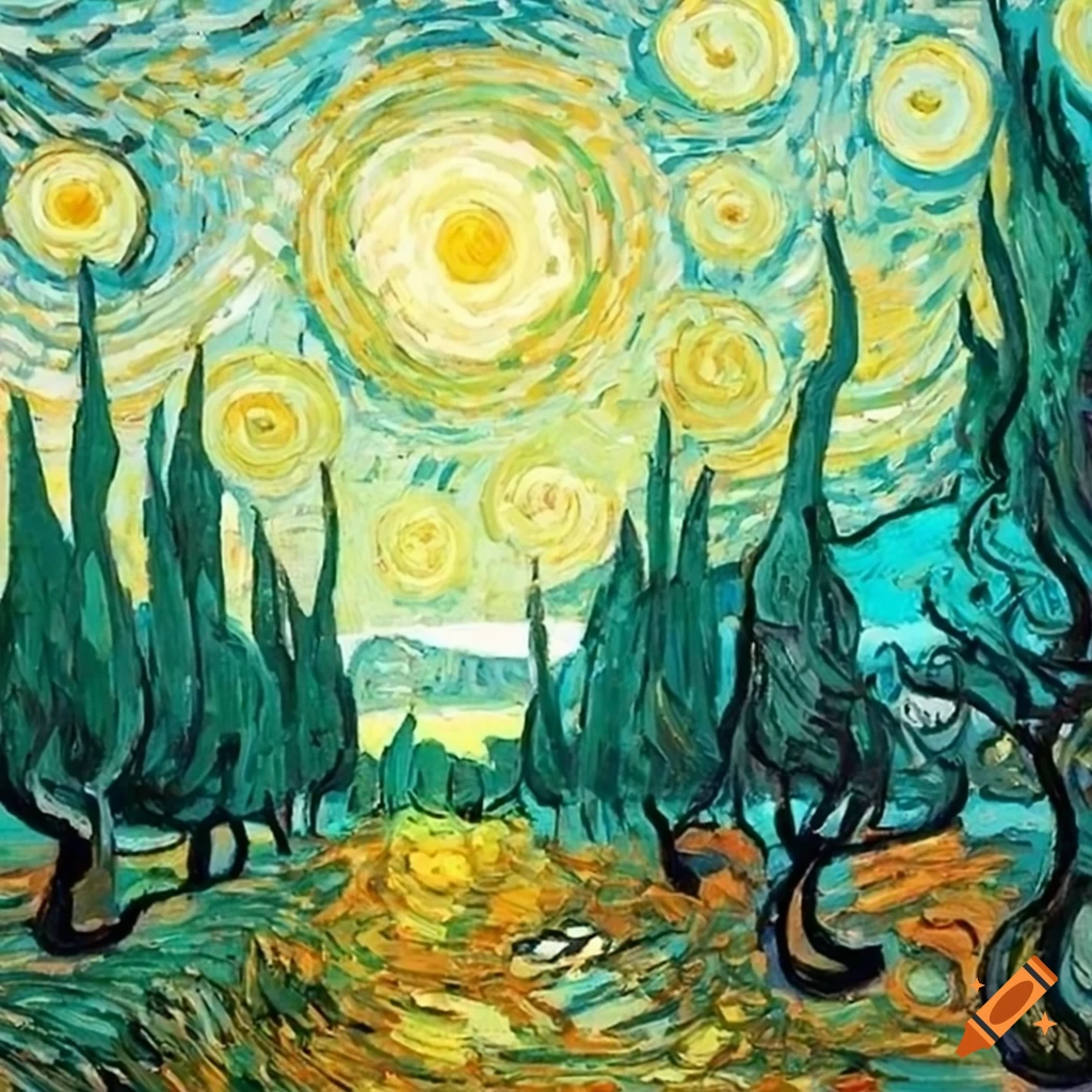 Trees van gogh on Craiyon