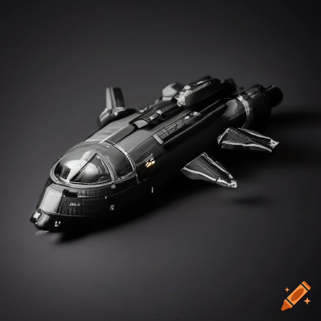 Black toy spaceship on Craiyon