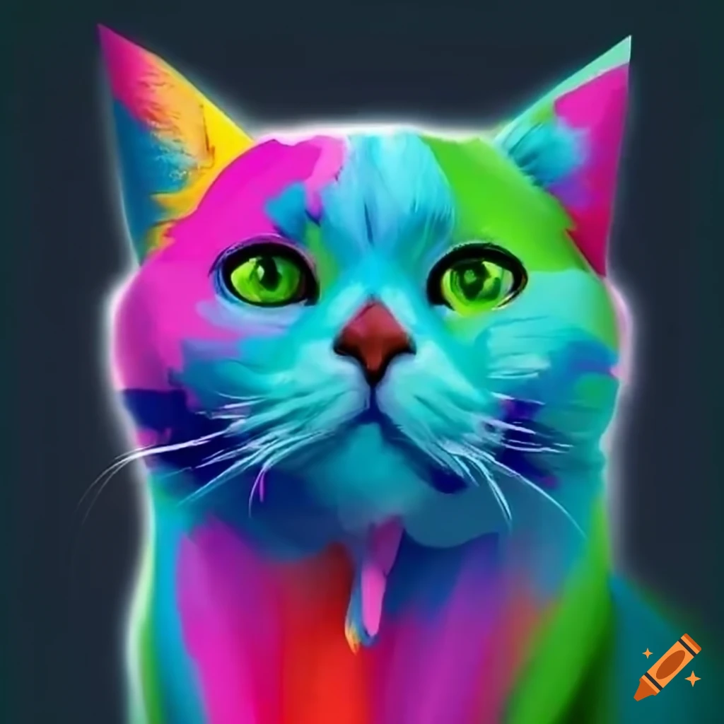 A colorful cat