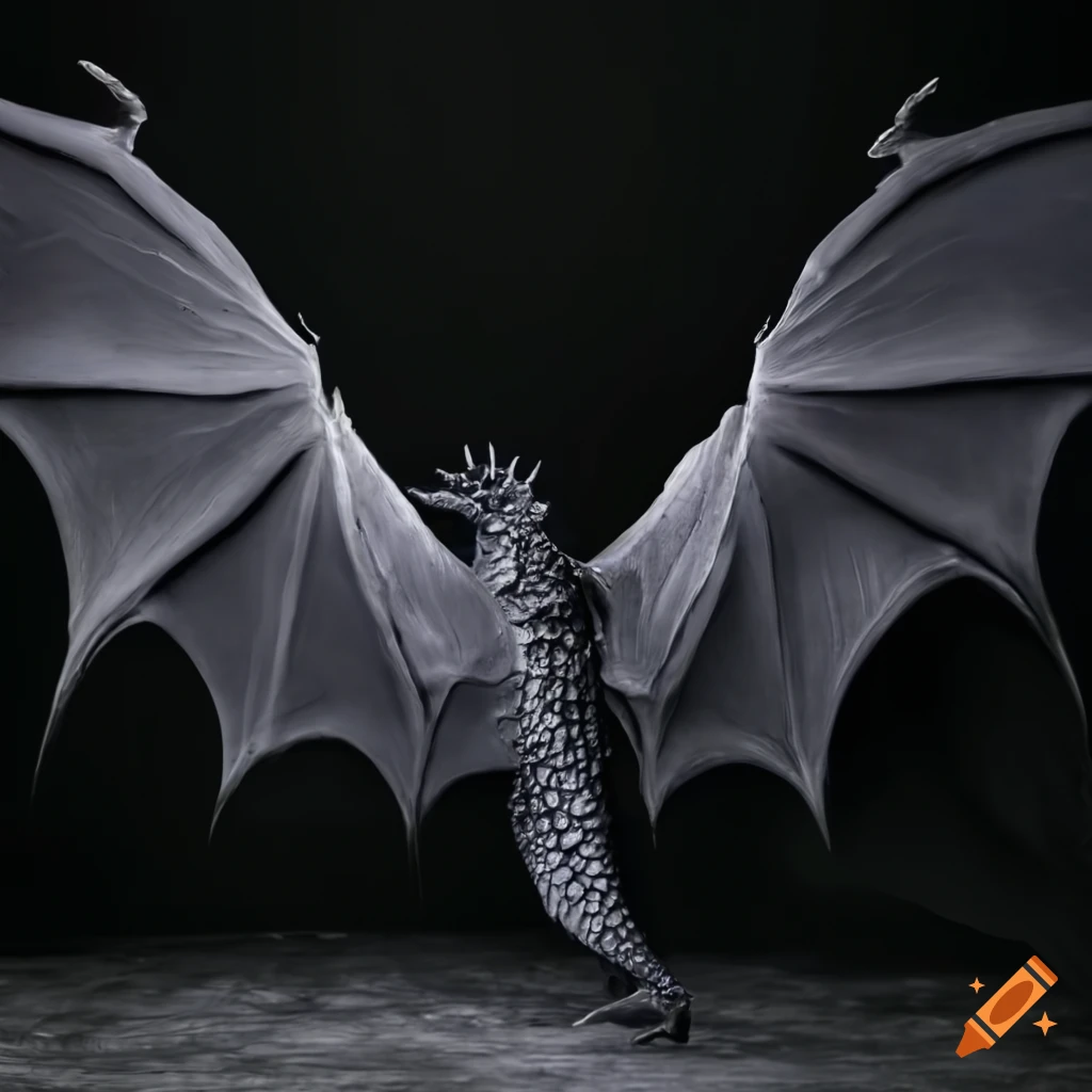 Dragon with bat wings on Craiyon