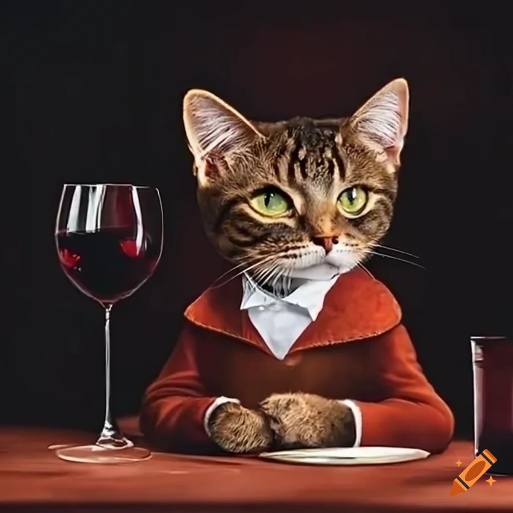 Gatos Bebiendo Vino
