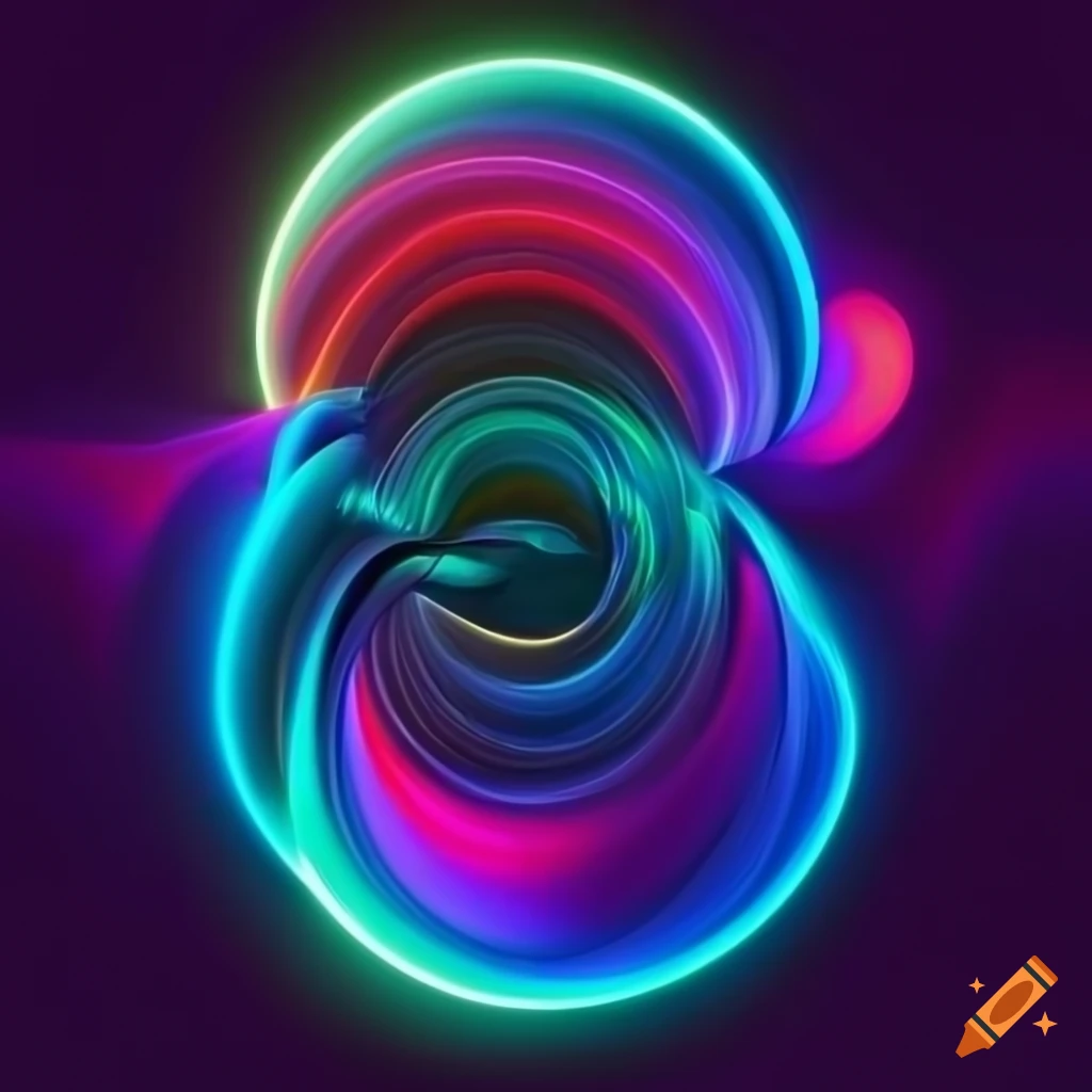 Abstract digital art with neon colors
