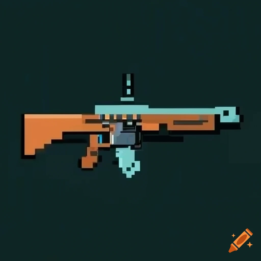 2d pixel art rifle