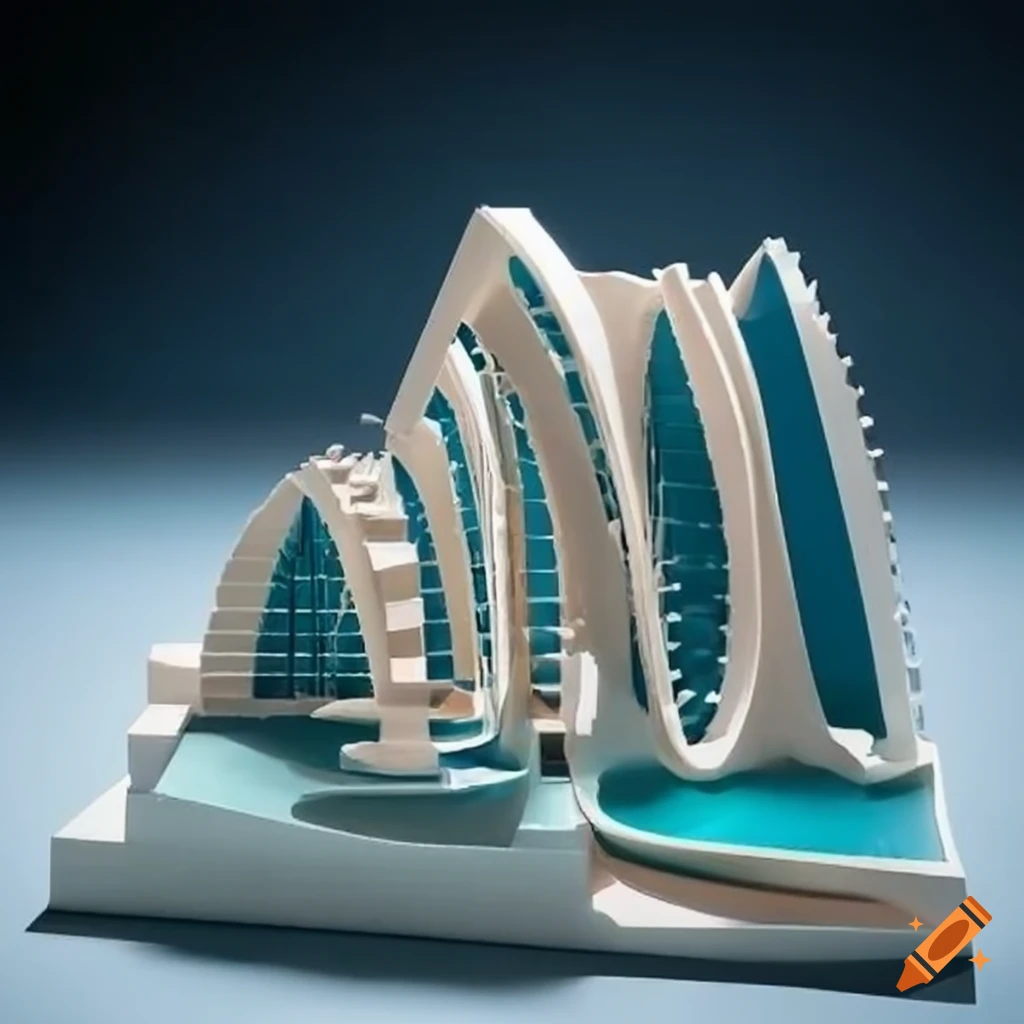 Detailed architectural model with precise scaling on Craiyon