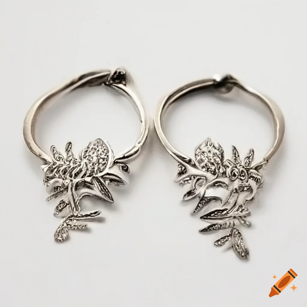 Nature inspired silver jewelry on Craiyon