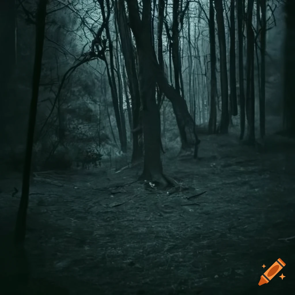 Grainy and gritty forest with a 90s vintage aesthetic