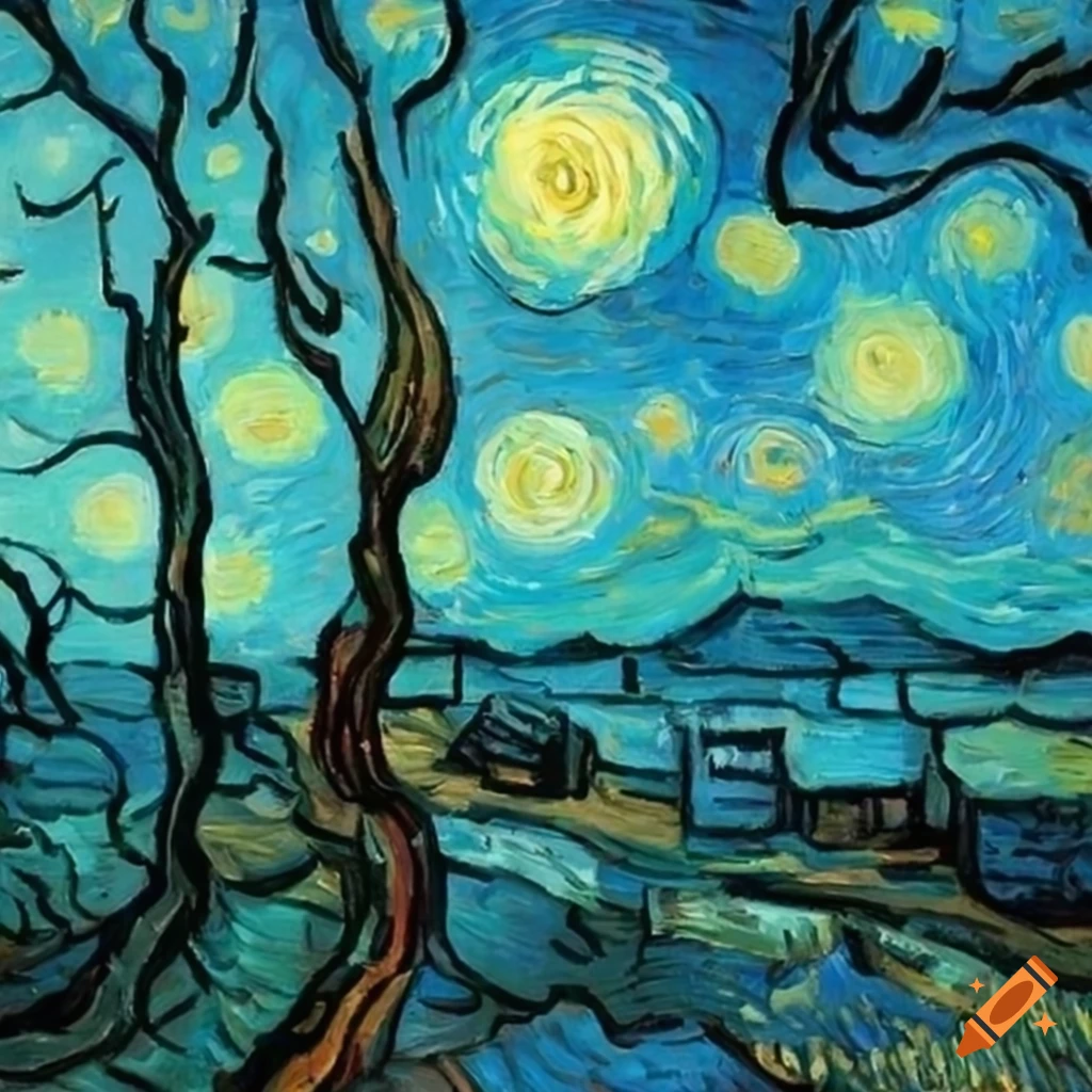 Trees van gogh on Craiyon