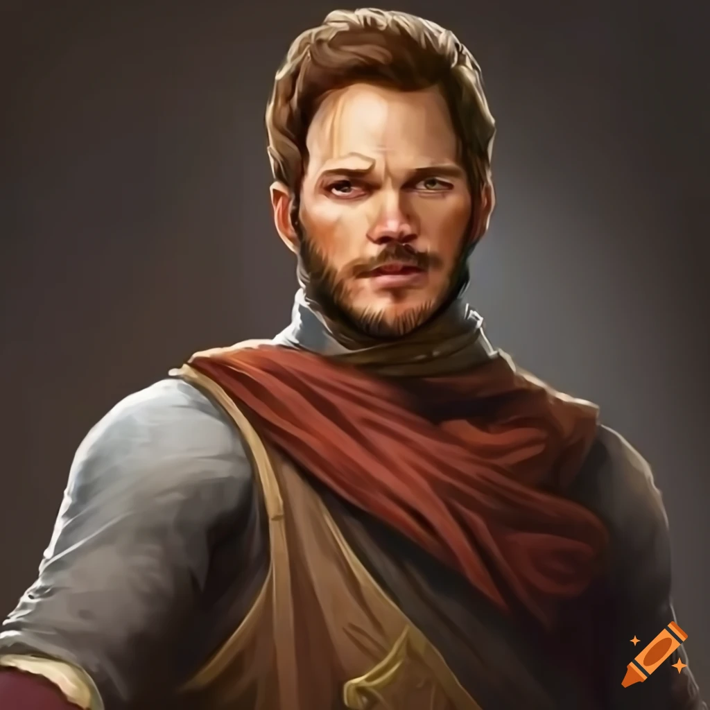 Chris pratt as dnd merchant, 4k, high-detailed, portrait on Craiyon