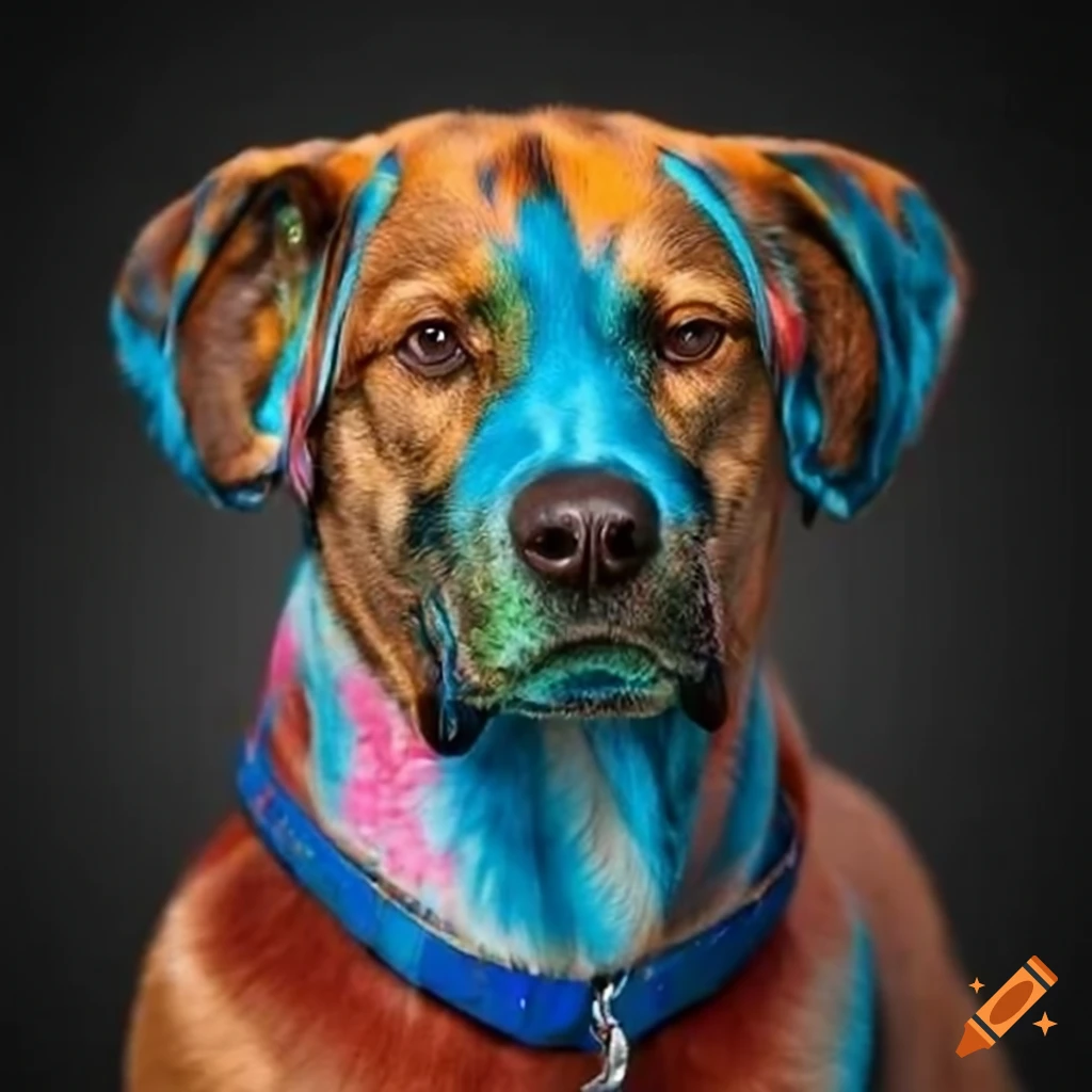 A colorful dog on Craiyon