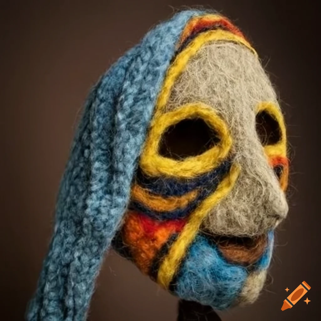 Felted wool mask