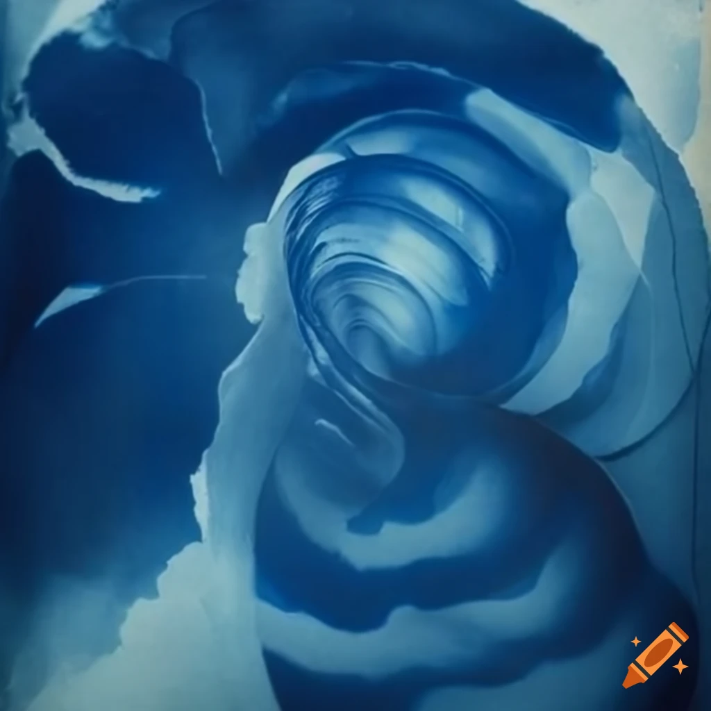 Experimental abstract photography in cyanotype in the contemporary ...