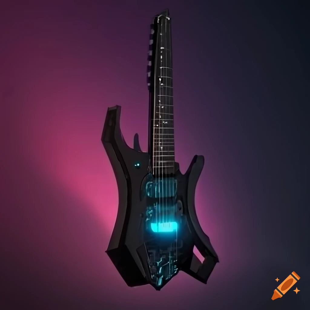 Futuristic sci-fi angular electro guitar 4k on Craiyon