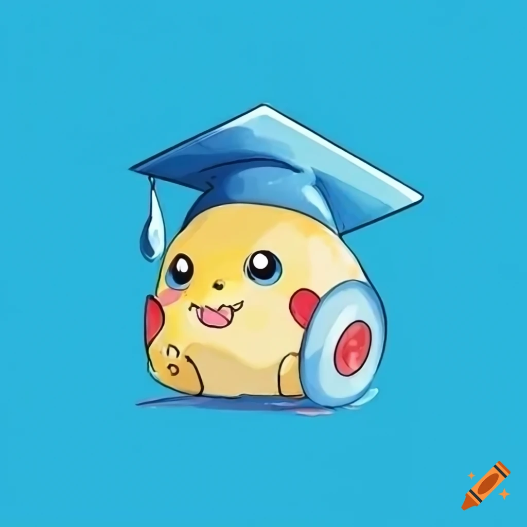 Kindergarten graduation card in blue colour with dumplings and pokemon ...