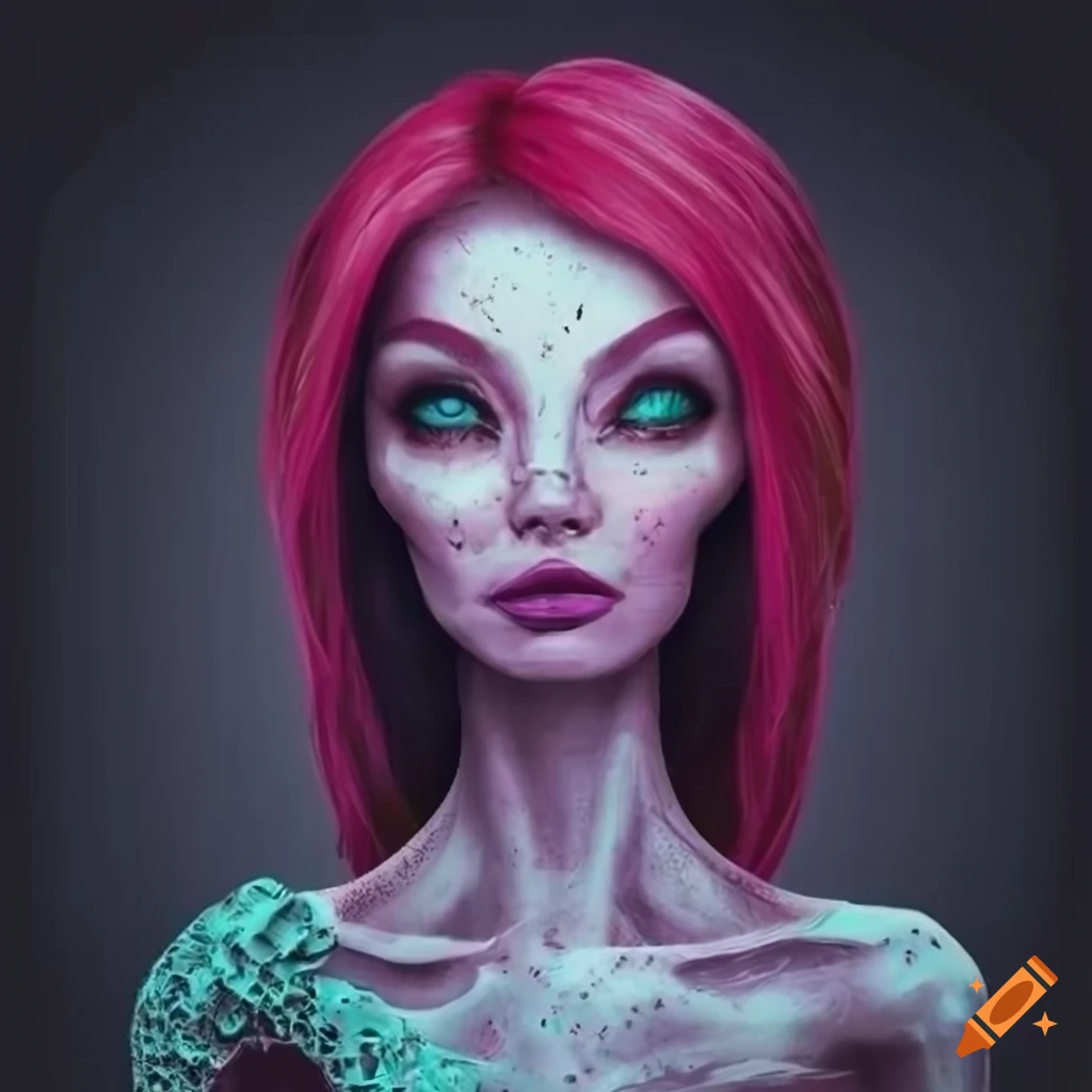 Create a collage in the style of eugenia lol of a fantastique city scape and a beautiful smiling ...