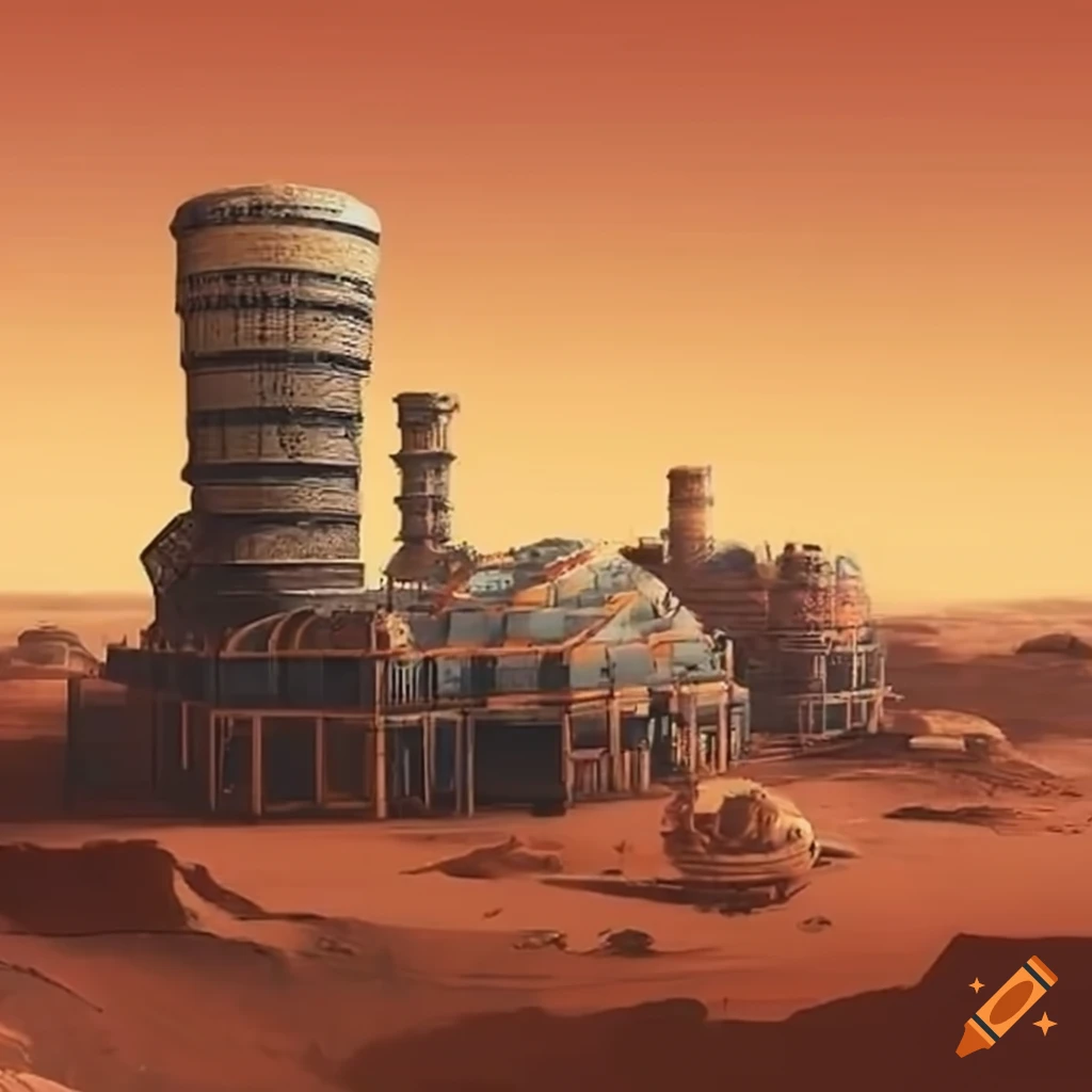 Industrial complex on mars on Craiyon