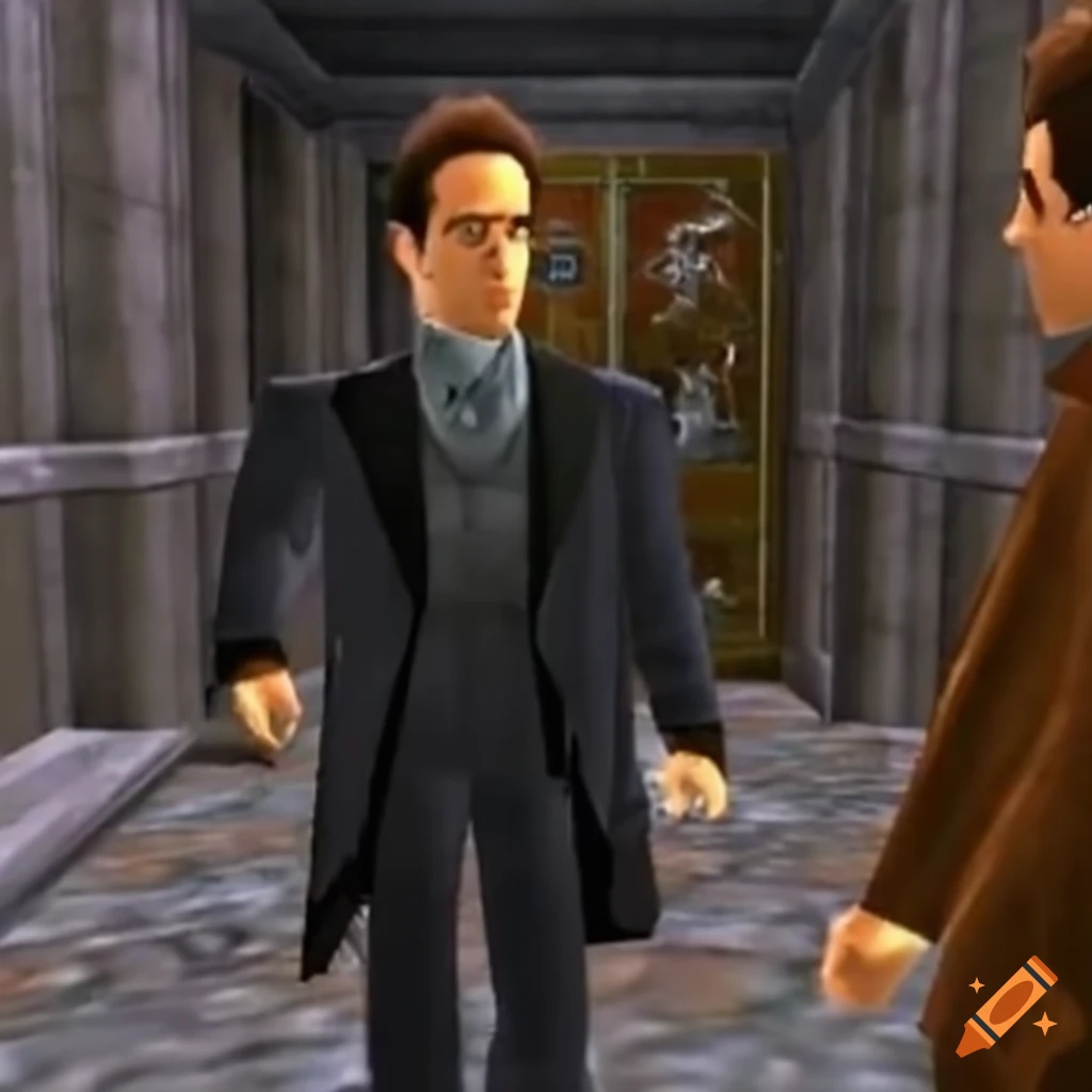 Seinfeld in goldeneye video game nintendo 64 on Craiyon