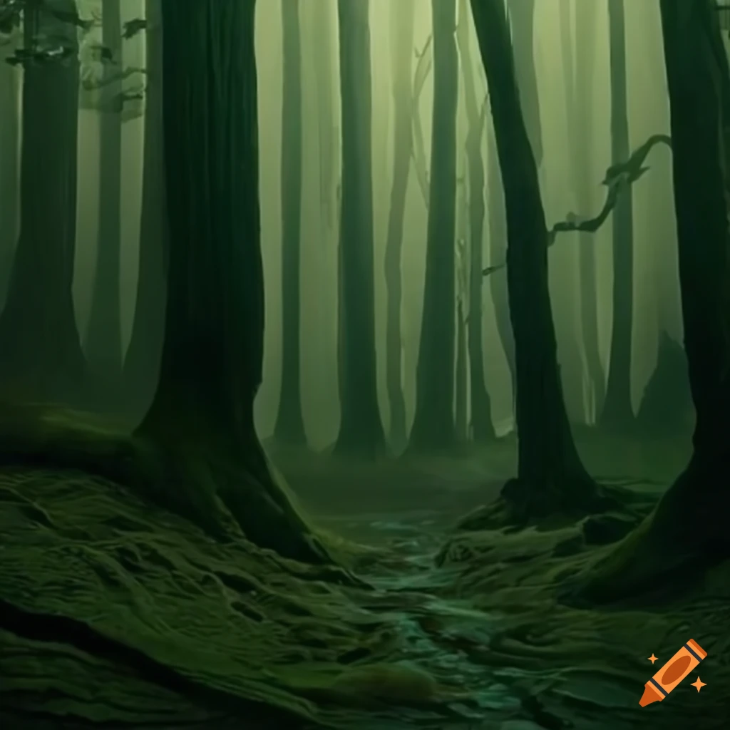 Mysterious deep forest