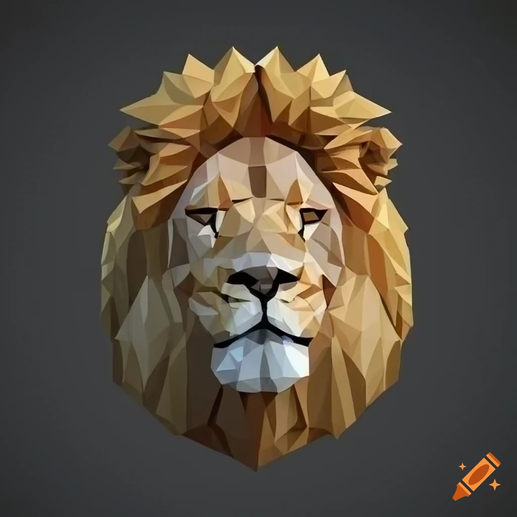 Low poly lion on Craiyon