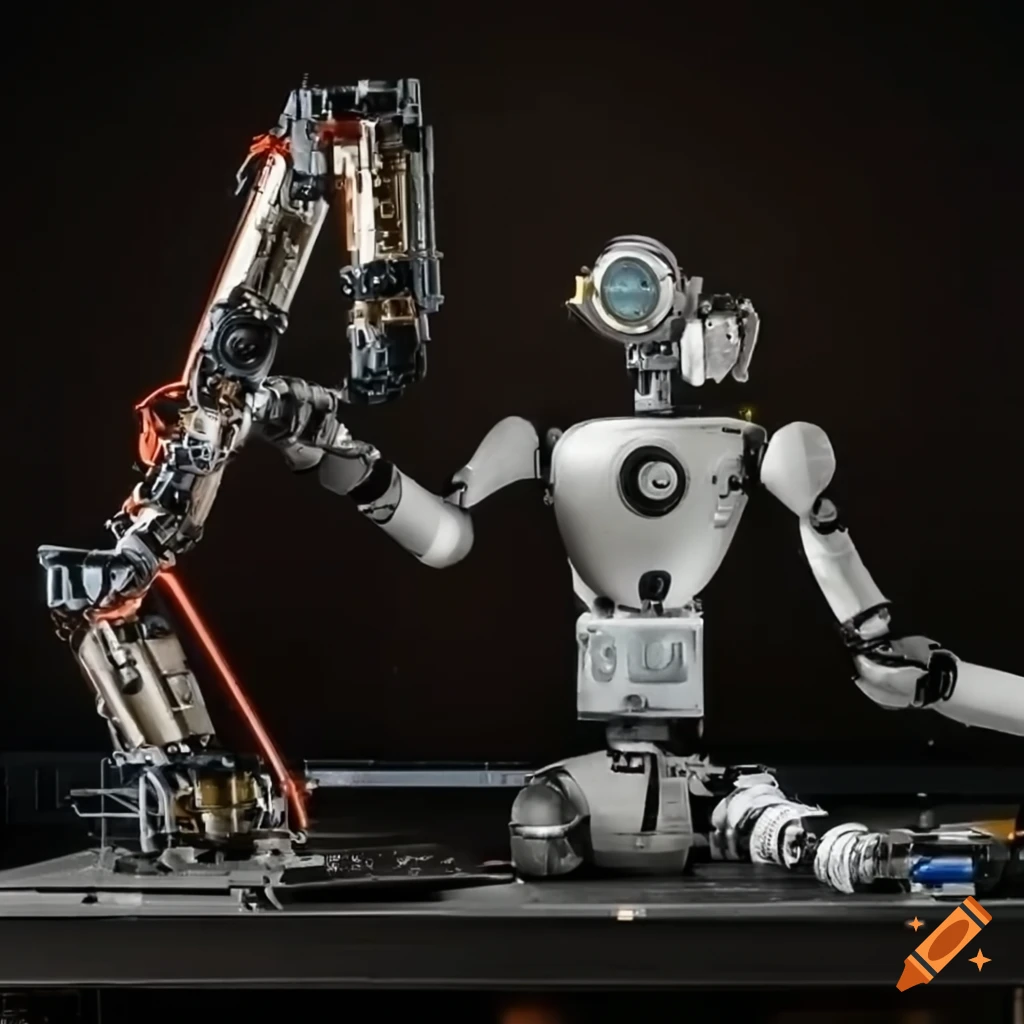 Robot working on Craiyon