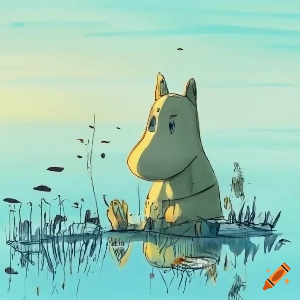 The hemul from moomins by the river looking at macrophytes with plant ...