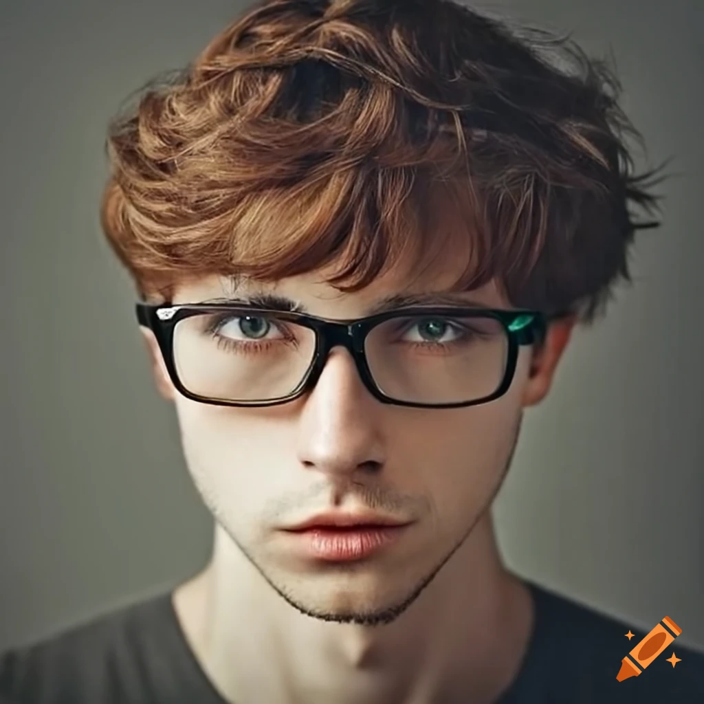 Man with glasses and brown hair on Craiyon