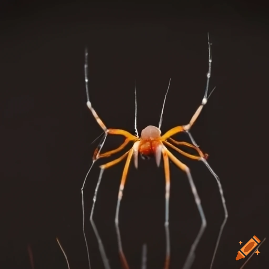 Spider with many legs orange on Craiyon