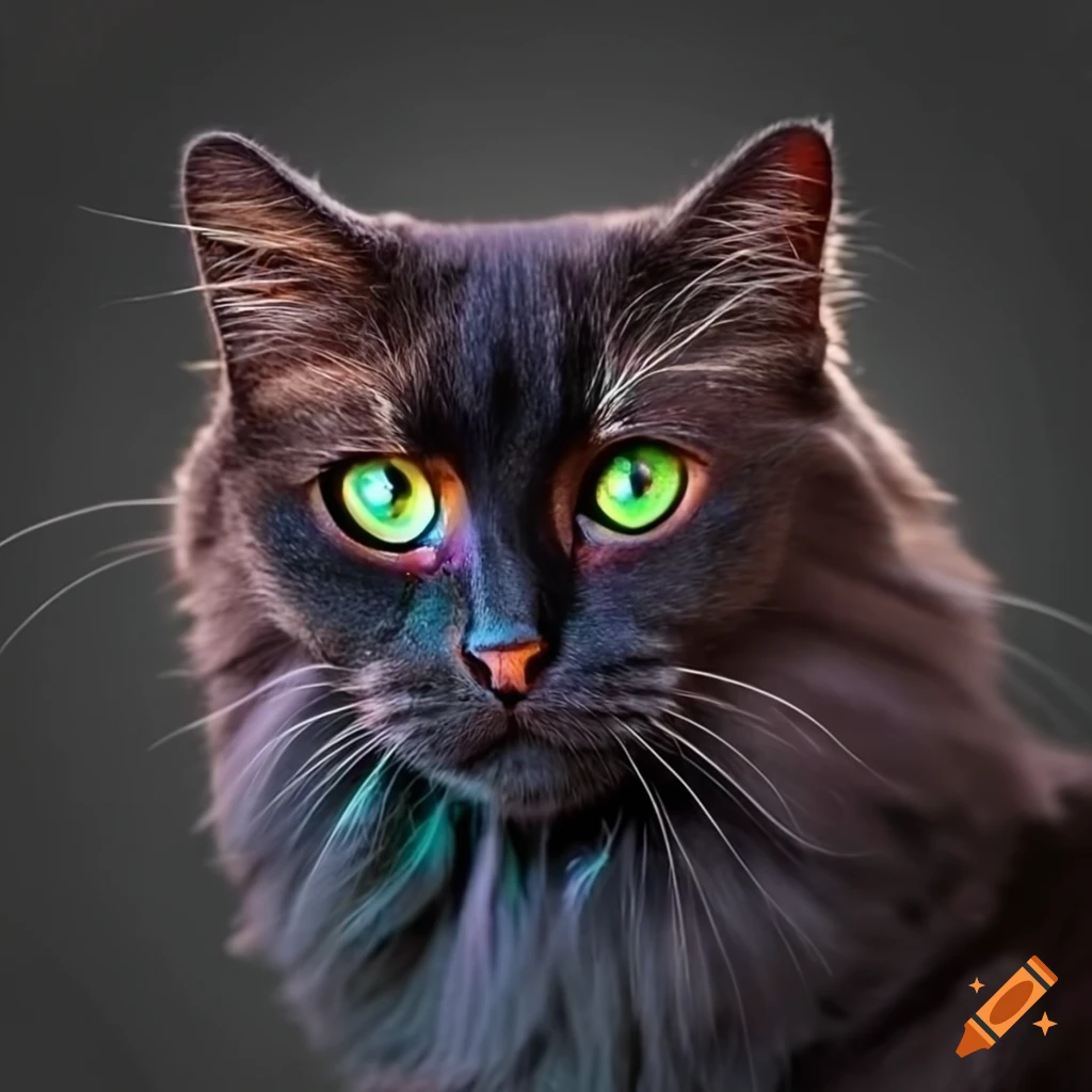 Bright Green Cat Eyes Close Up