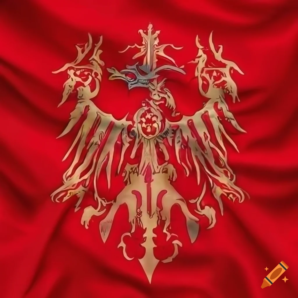 Final fantasy style heraldry symbol high detail abstract heraldry flag ...