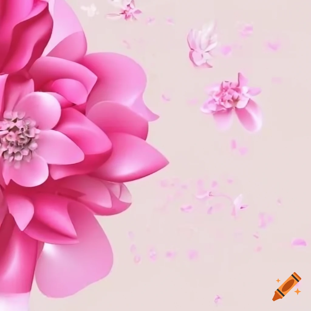 Transparent flower border 3d pink