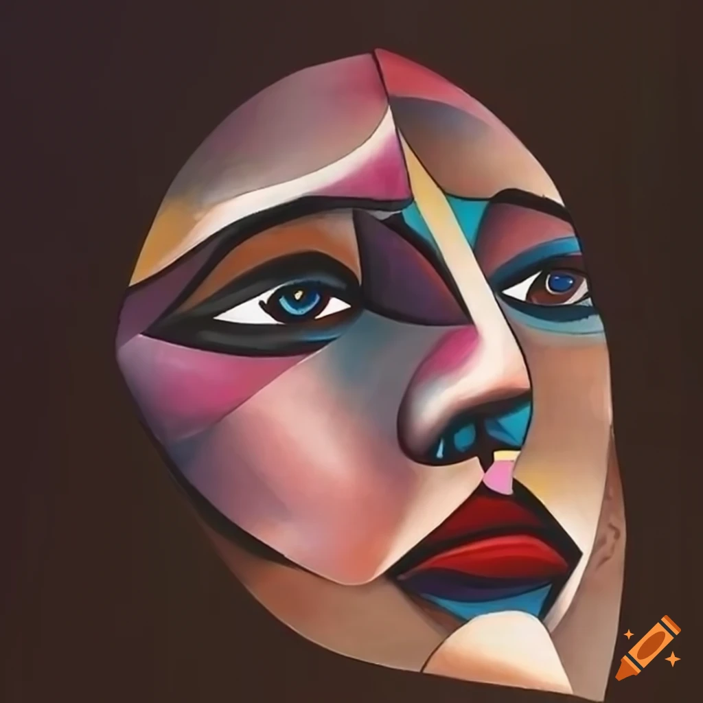 Cubist crying woman on Craiyon