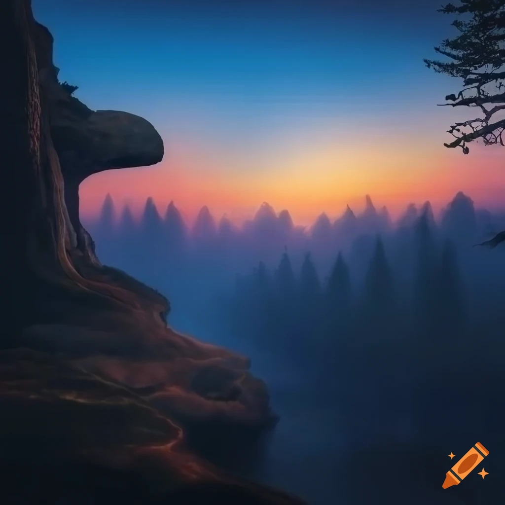 See unmittelbar vor einer kleinen klippe bei sonnenuntergang, rundherum ...