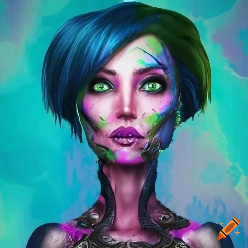 Create a collage in the style of eugenia lol of a fantastique city ...