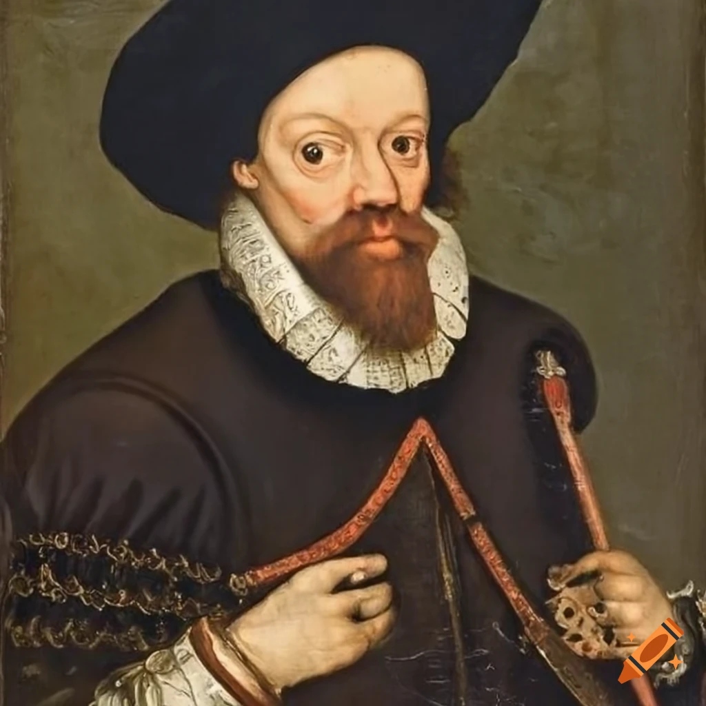 Portrait of a 16th-century explorer with scar and earring