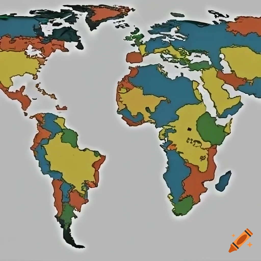 A map of the world with borders