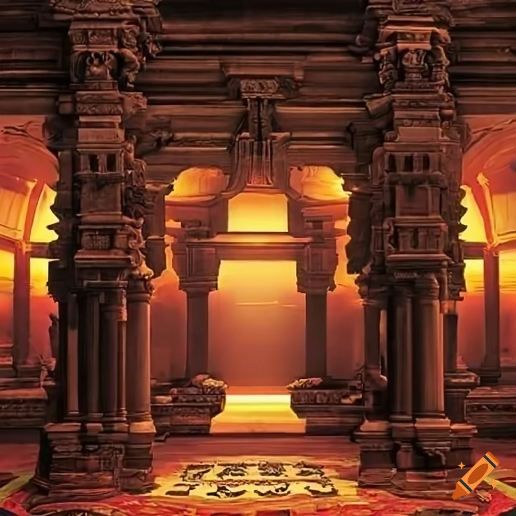 Ancient temple room on Craiyon