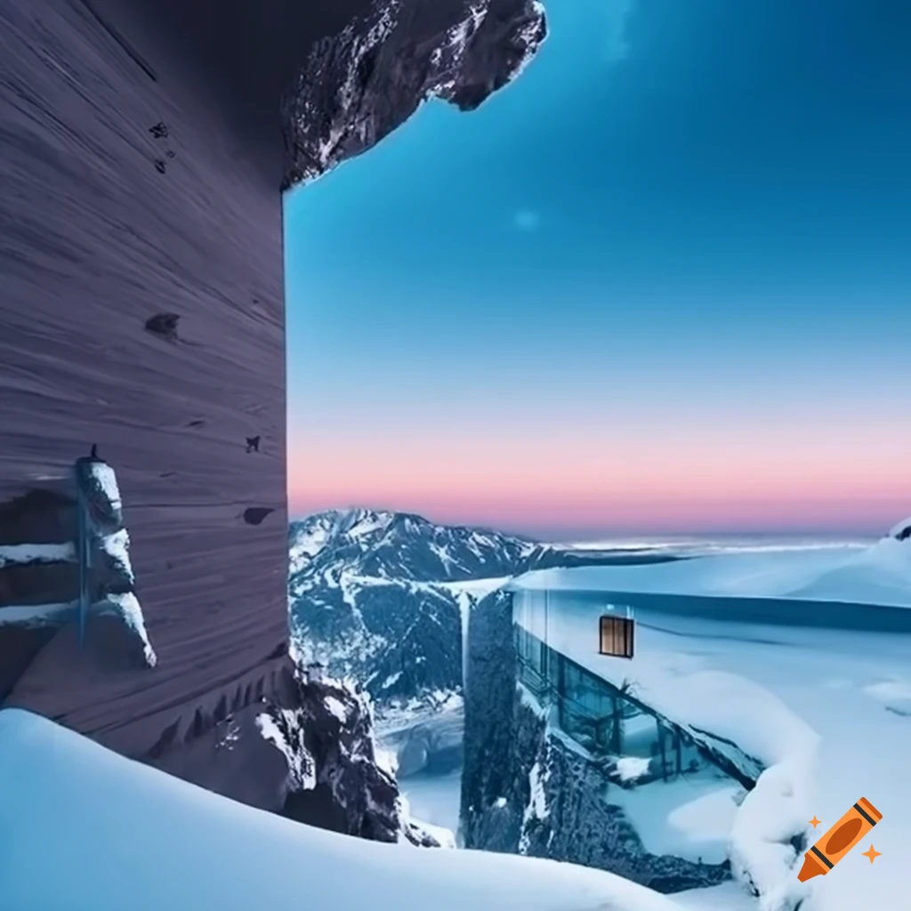 Mountain Cliff Edge Snow