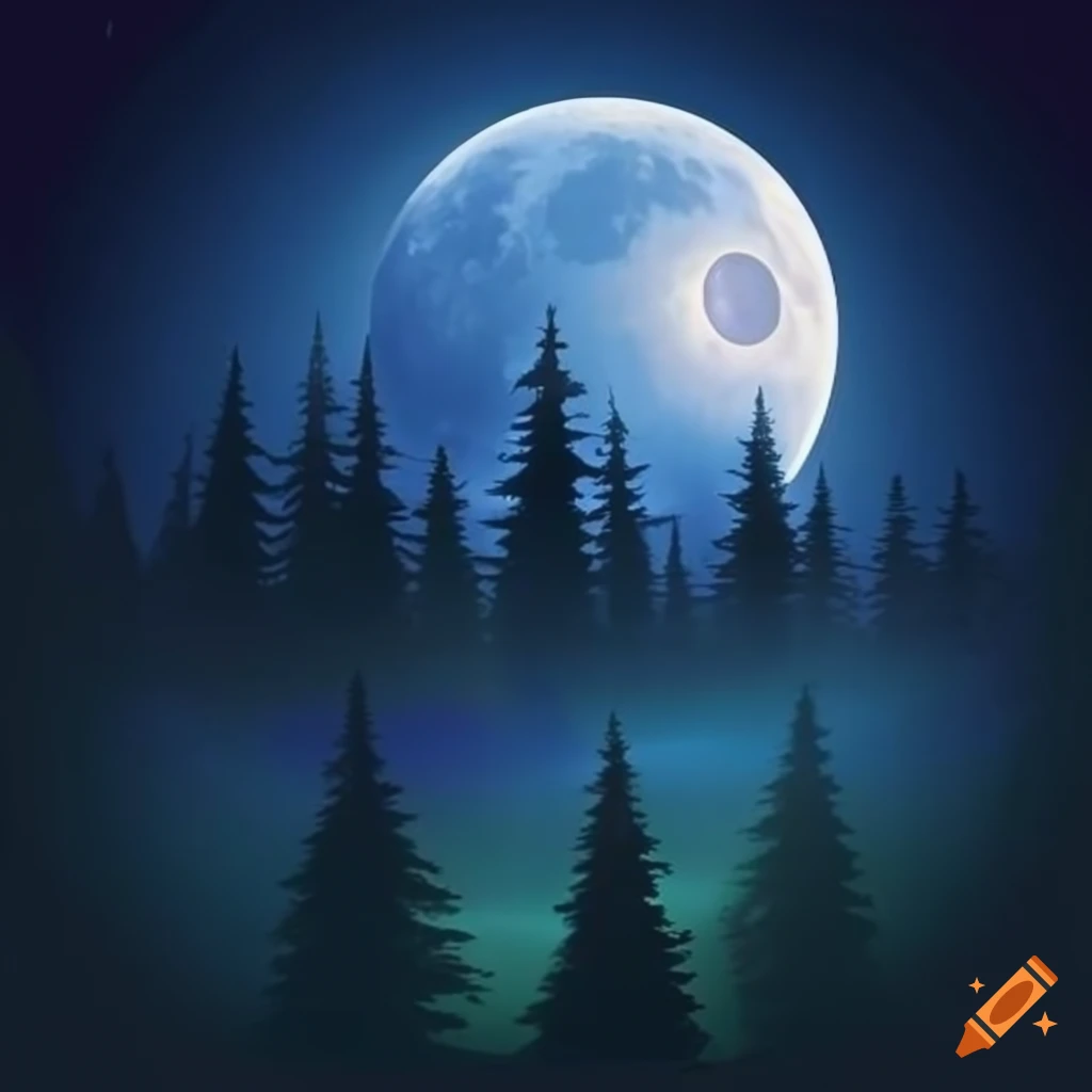 Moonlit forest
