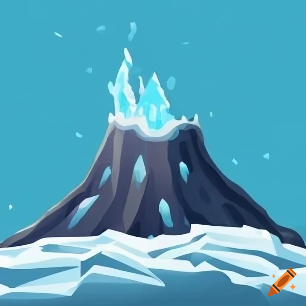 Ice volcano on Craiyon