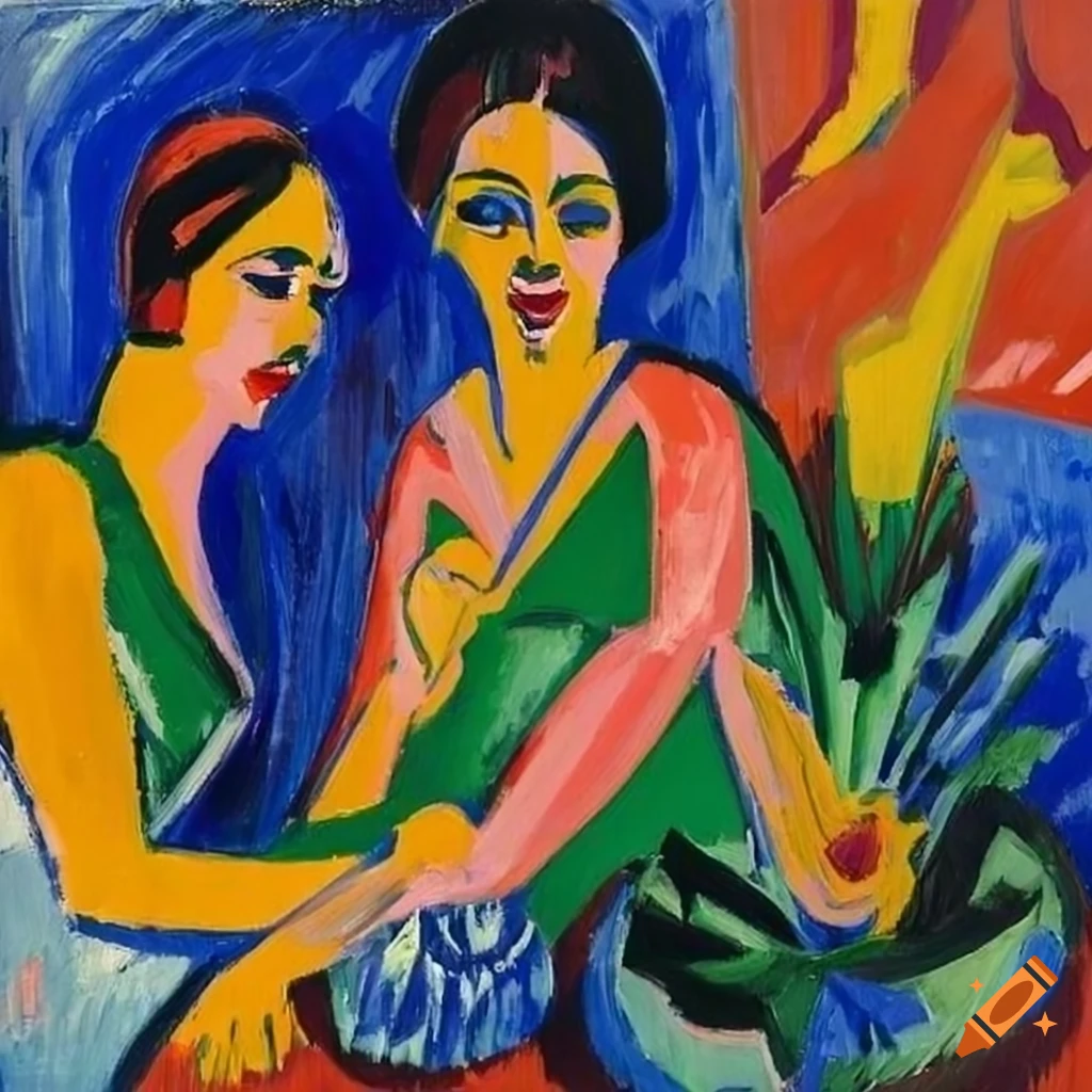 Still life in the style of ernst ludwig kirchner on Craiyon