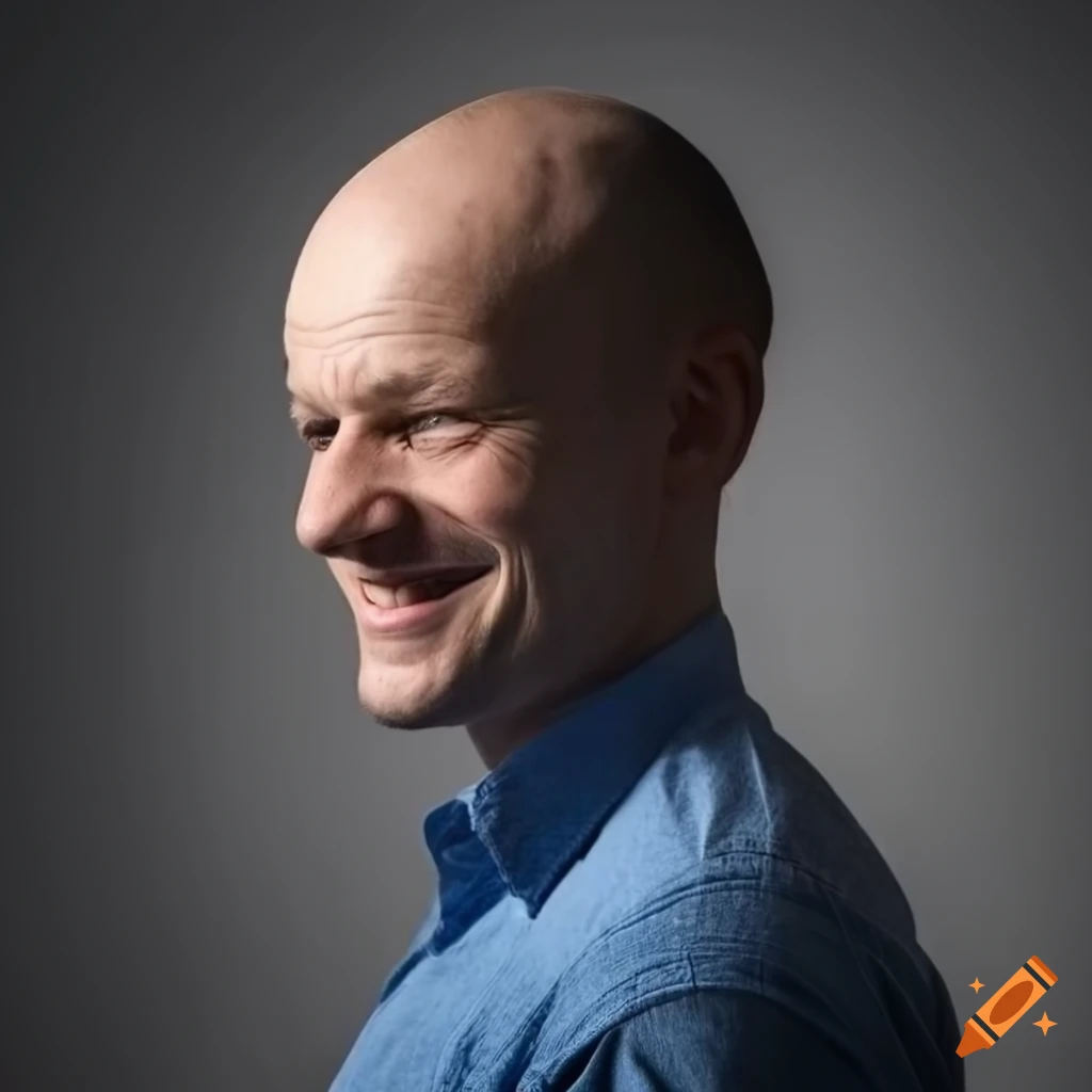 Profile picture of a german man smiling in a blue shirt on Craiyon
