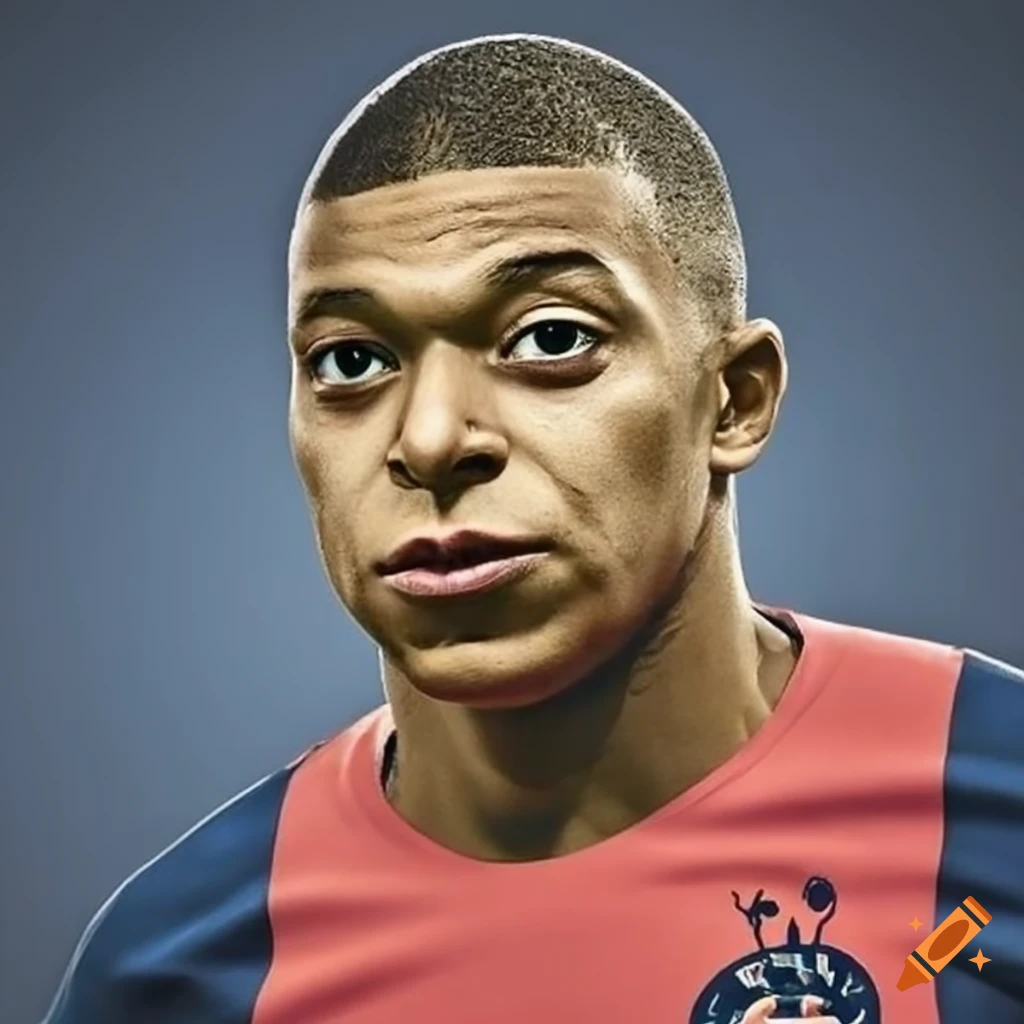 Kylian mbappe portrait looking the camera