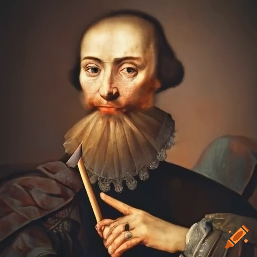 Portrait of a 16th-century explorer with scar and earring and a pencil