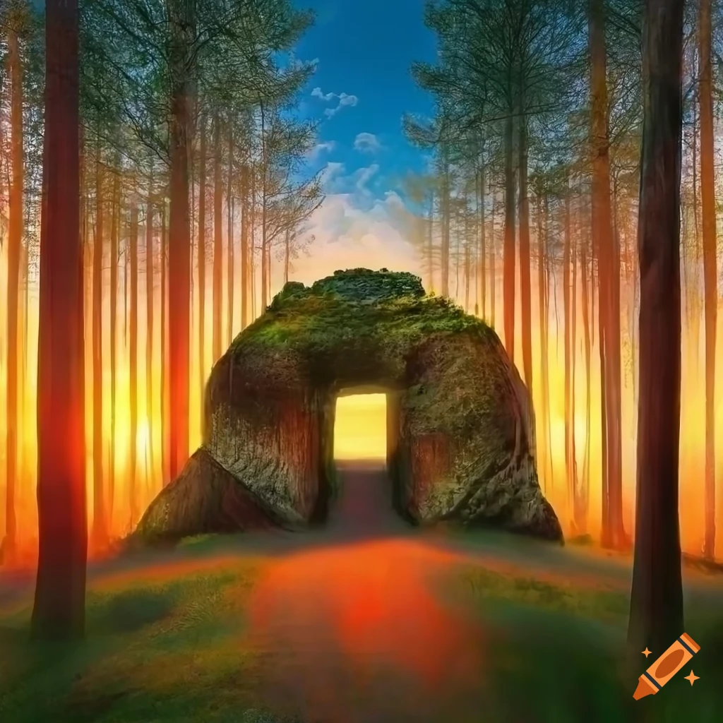 See unmittelbar vor einer kleinen klippe bei sonnenuntergang, rundherum ...